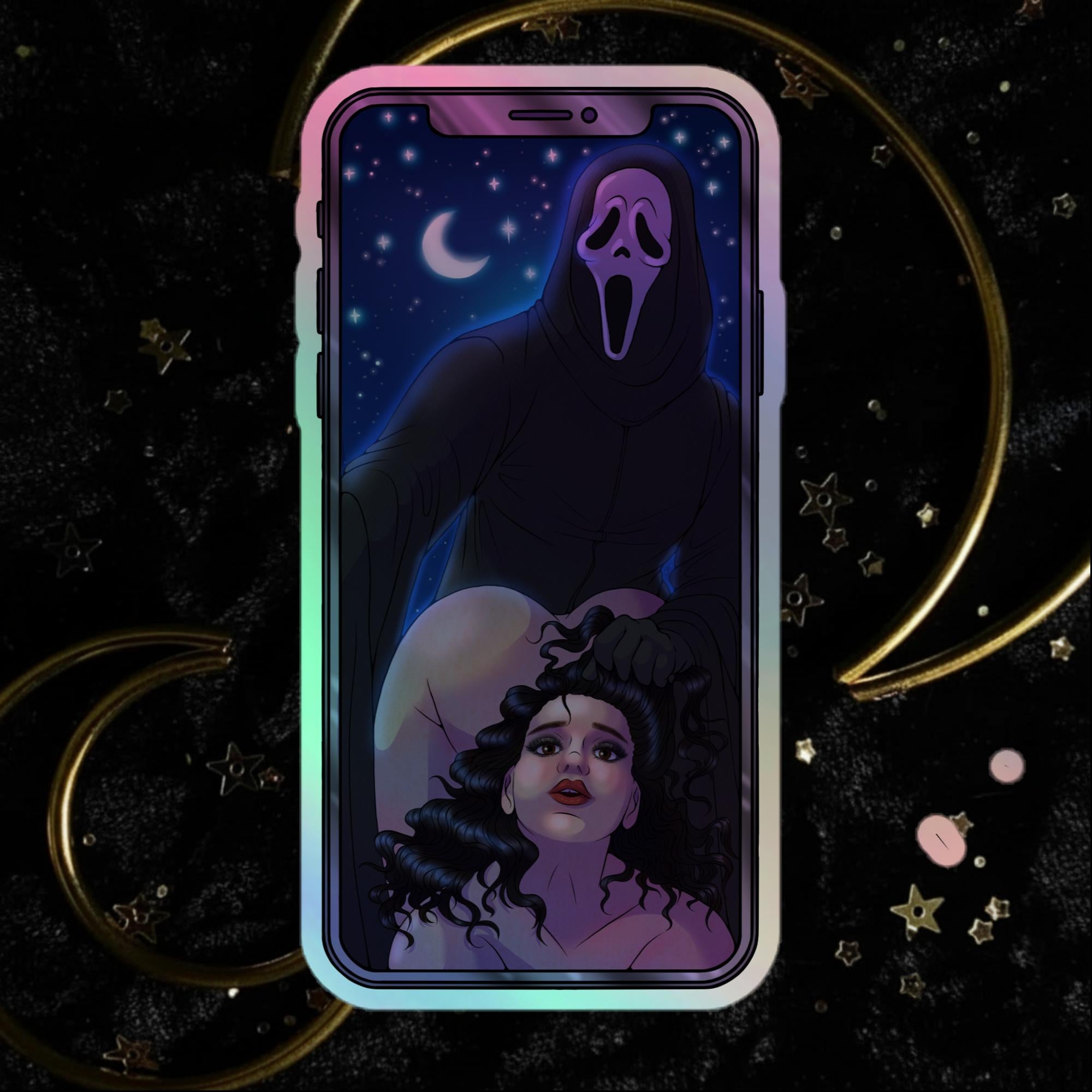Ghostface Phone Selfie Holographic stickers – Libertys Nation